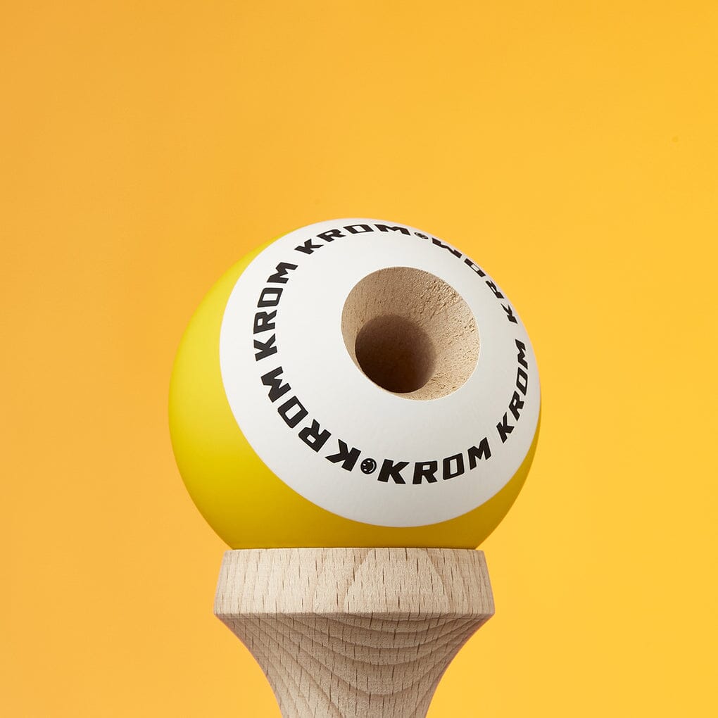 Krom Pop Rubber Kendama - Yellow - BaseNZ