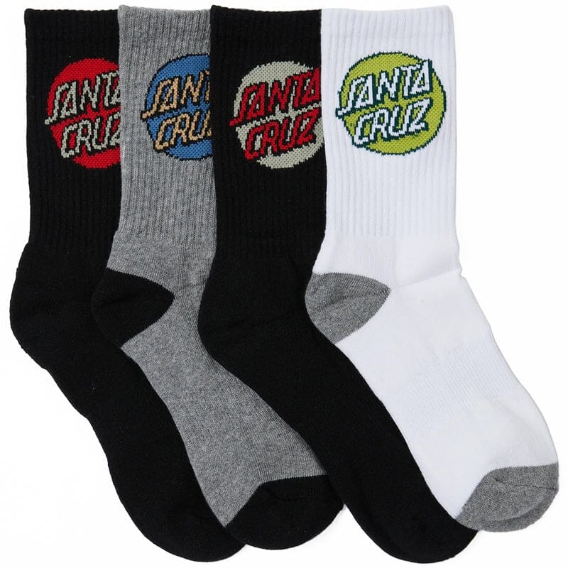 Santa Cruz Other Dot Crew Youth Socks 4 Pack - BaseNZ